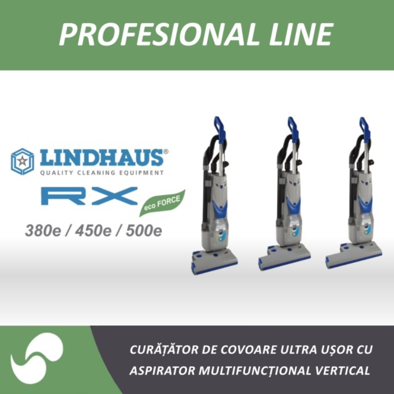 Aspirator profesional vertical Lindhaus RX eco Force 380 e